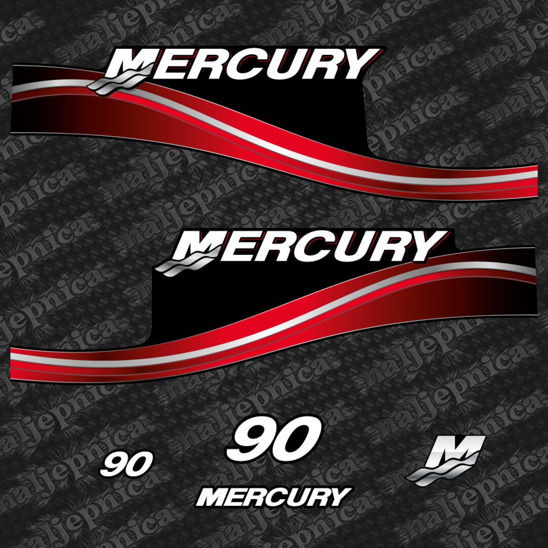Mercury 90 Two Stroke (2005) Outboard Decal / Aufkleber / Adesivo ...