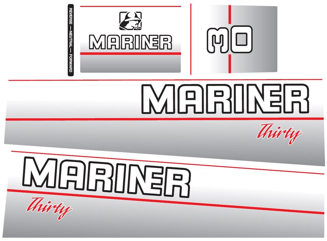 Mariner 30 Thirty (1995) Outboard Decal Sticker Set - Etsy