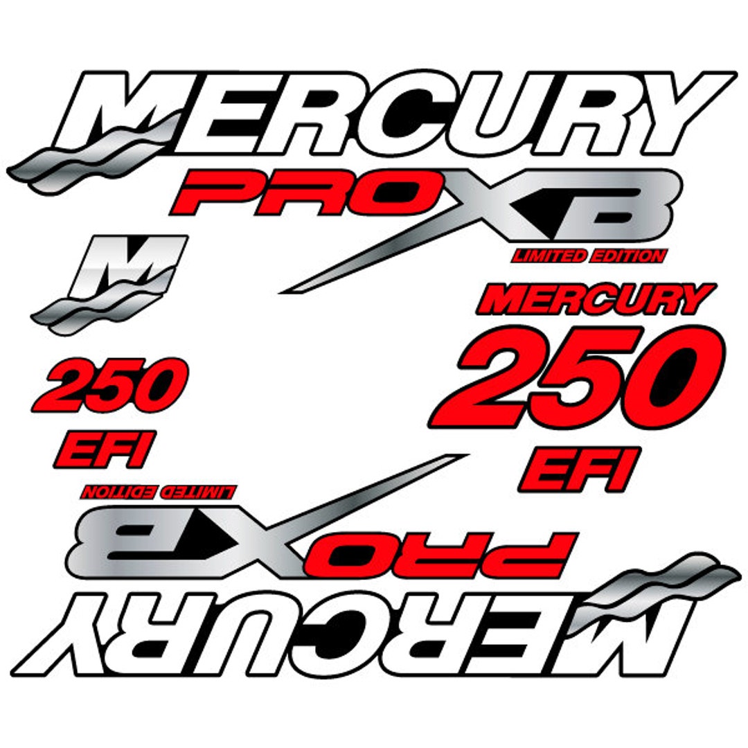 Buy Mercury 250 EFI PRO XB Outboard Decal Sticker Set Online in India ...