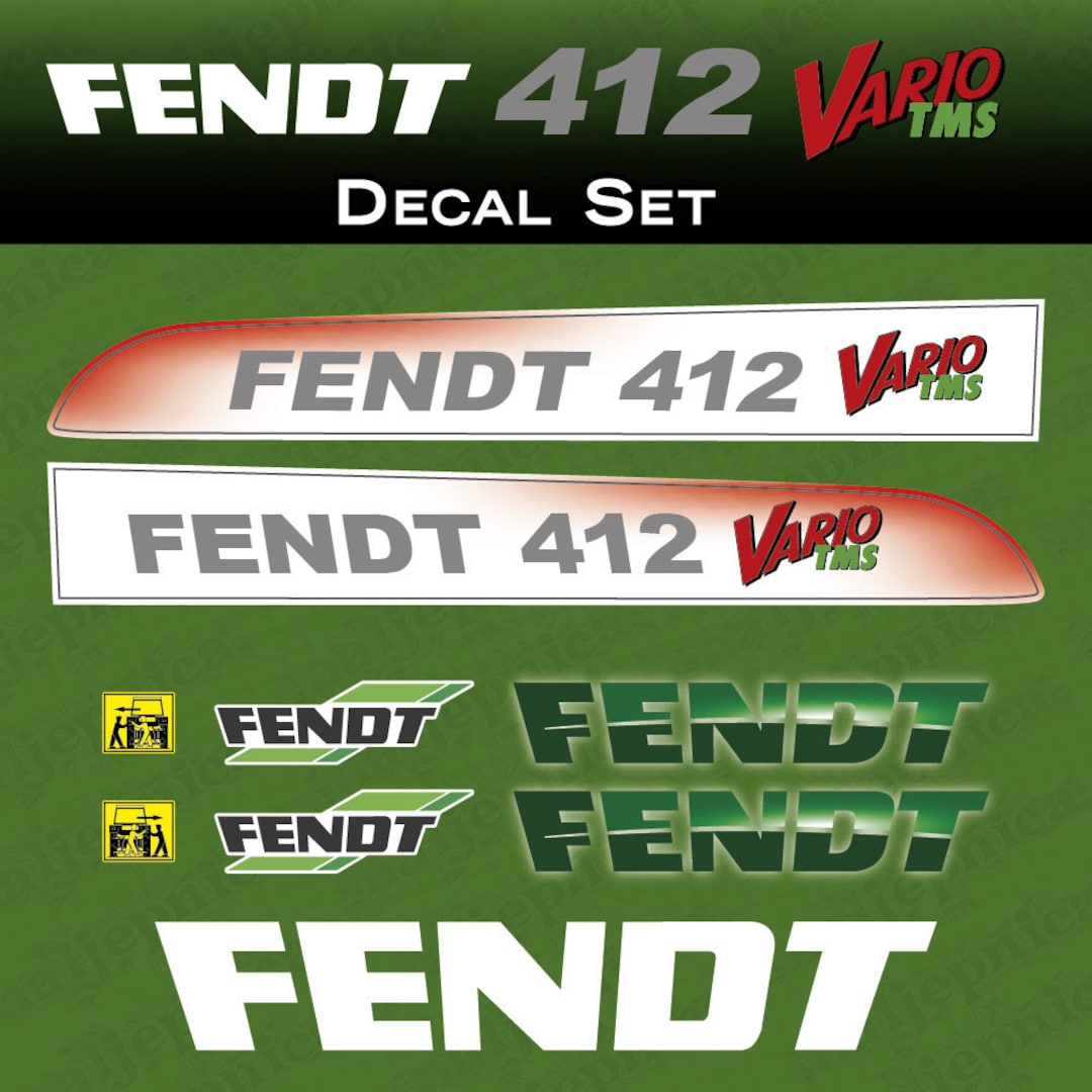 Fendt 412 Vario TMS Aftermarket Replacement Tractor Decal Sticker Set ...