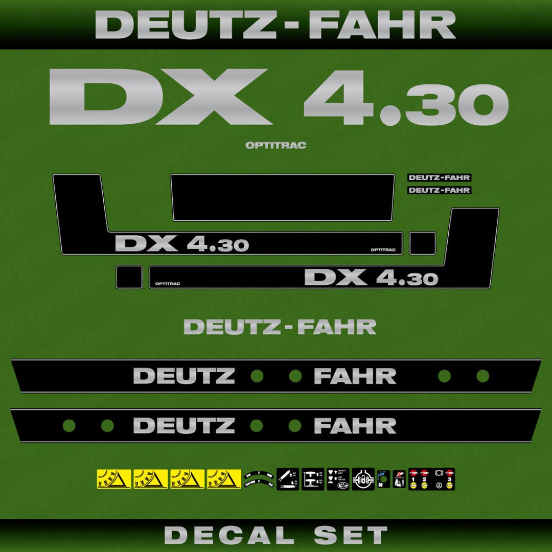 Deutz DX 4.30 Aftermarket Replacement Tractor Decal (sticker) Set - Etsy