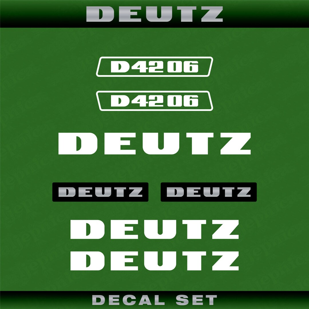 Deutz D 42 06 W (1974) Aftermarket Replacement Tractor Decal (sticker ...