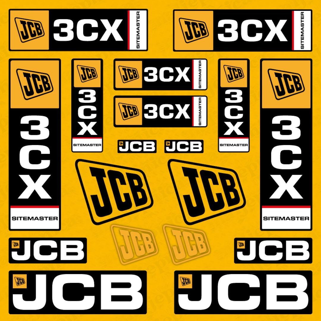 JCB 3CX Sitemaster Equipment Machinery Aftermarket Decal / Aufkleber ...