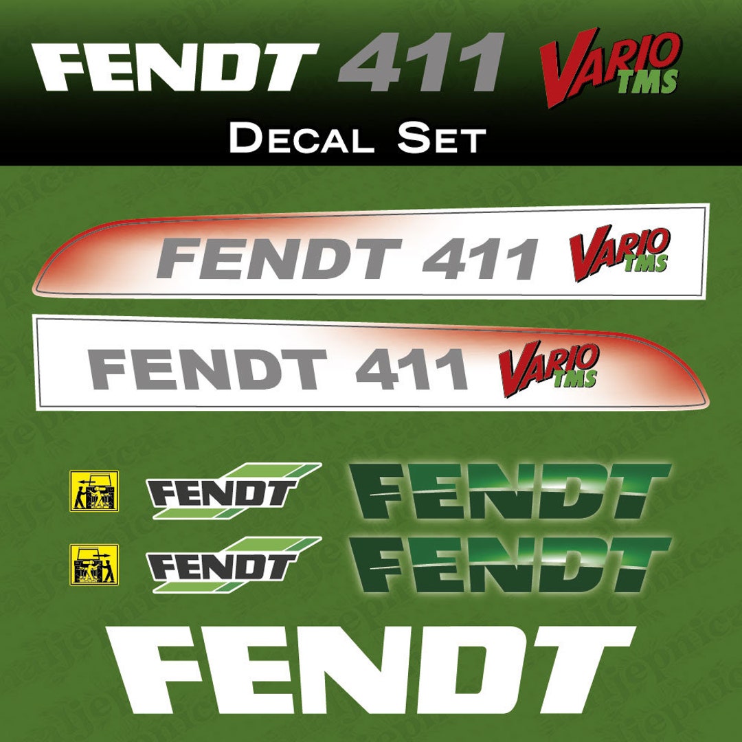 Fendt 411 Vario TMS Aftermarket Replacement Tractor Decal Sticker Set ...