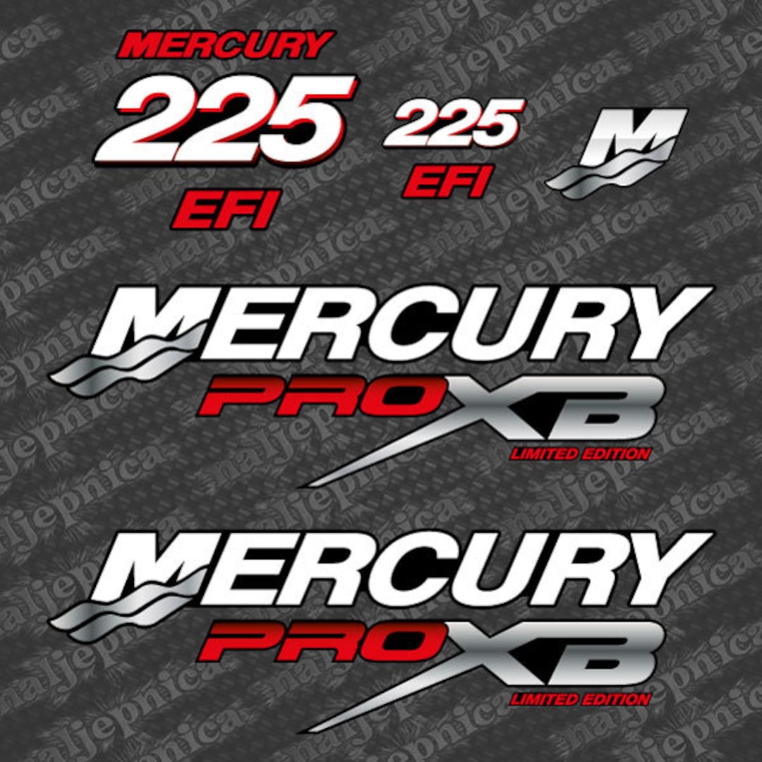 Mercury 225 EFI PRO XB Outboard Decal Sticker Set - Etsy