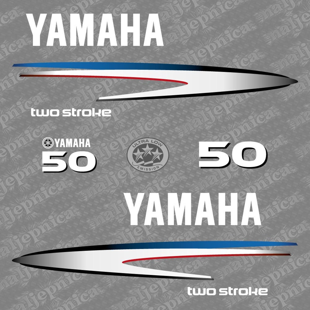Yamaha 50 Two Stroke (2002-2006) Aftermarket Replacement Outboard Decal ...