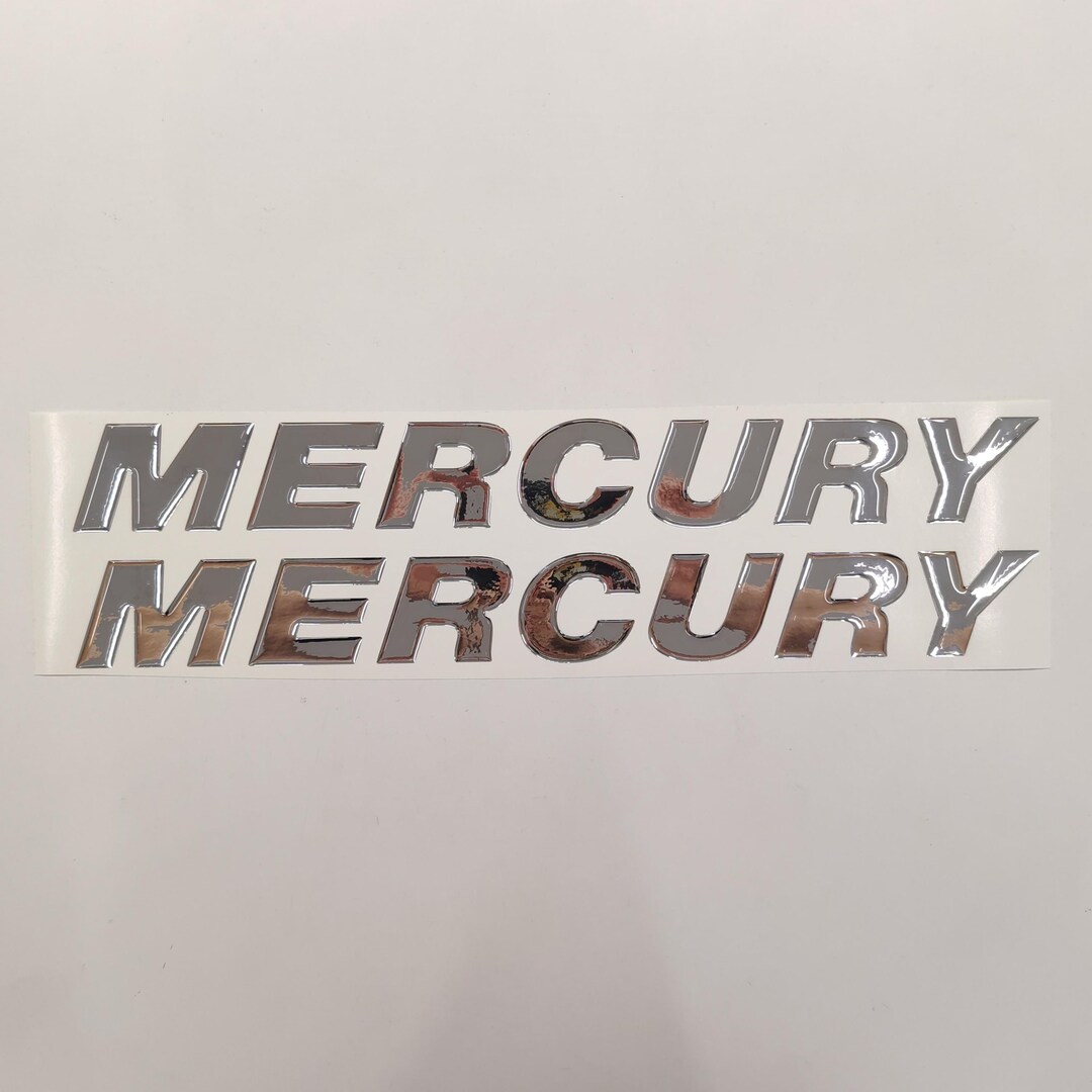 Mercury 3D Raised Chrome Resin Lettering Decal Set / 2 Piece for ...