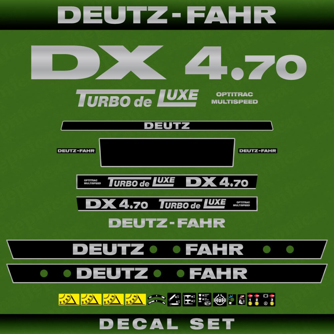 Deutz DX 4.70 Turbo De Luxe OM Aftermarket Replacement Tractor Decal ...