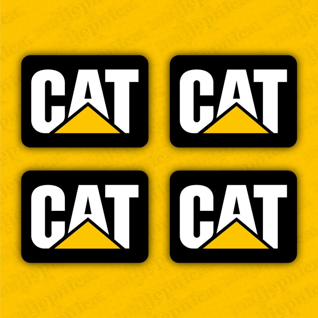 CAT Equipment Machinery Logo 120x77mm BLACK 4pcs Aftermarket Decal ...