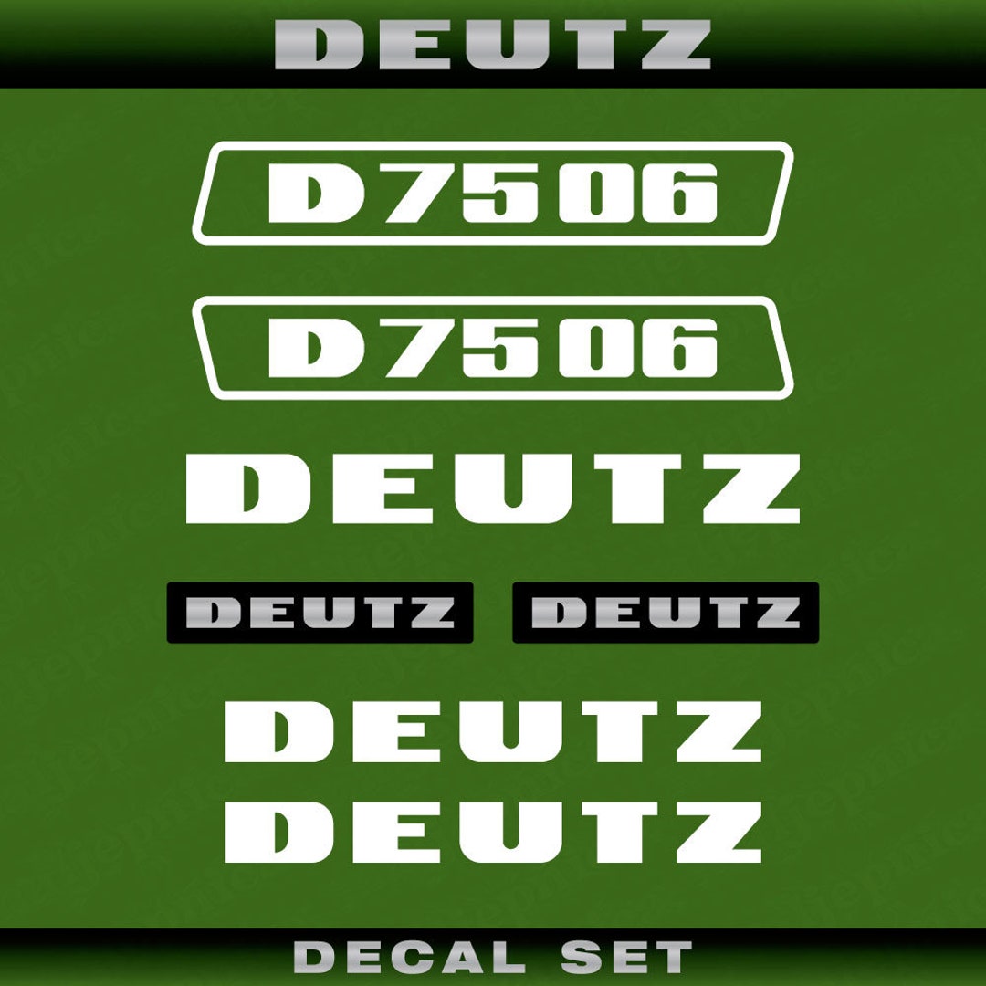 Deutz D 75 06 W (1974) Aftermarket Replacement Tractor Decal (sticker ...