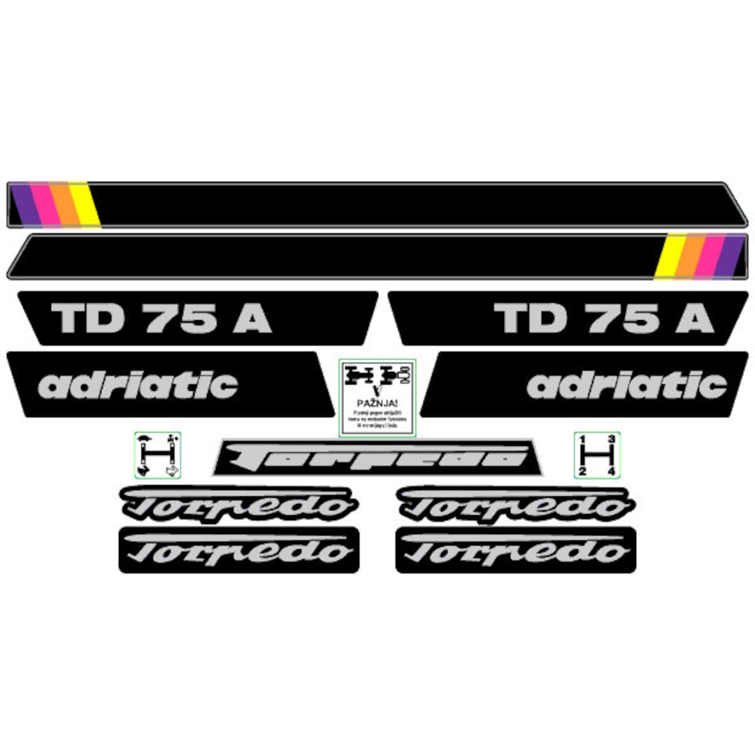 Torpedo TD 75A Adriatic Aftermarket Replacement Tractor Decals (sticker ...