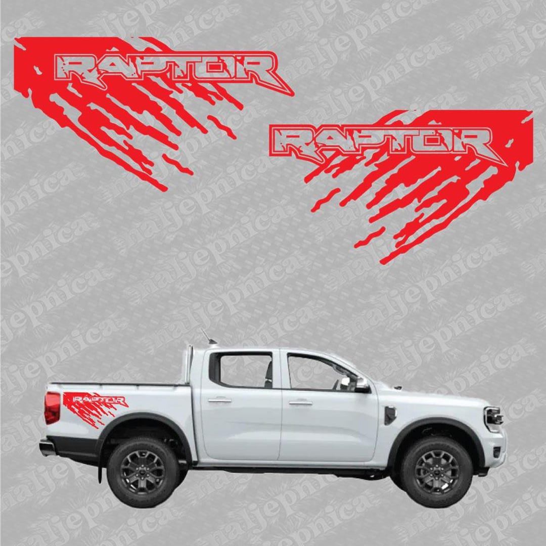Aftermarket Replacement Decals to Fit Ford Raptor MUD Red for Truck Bed ...