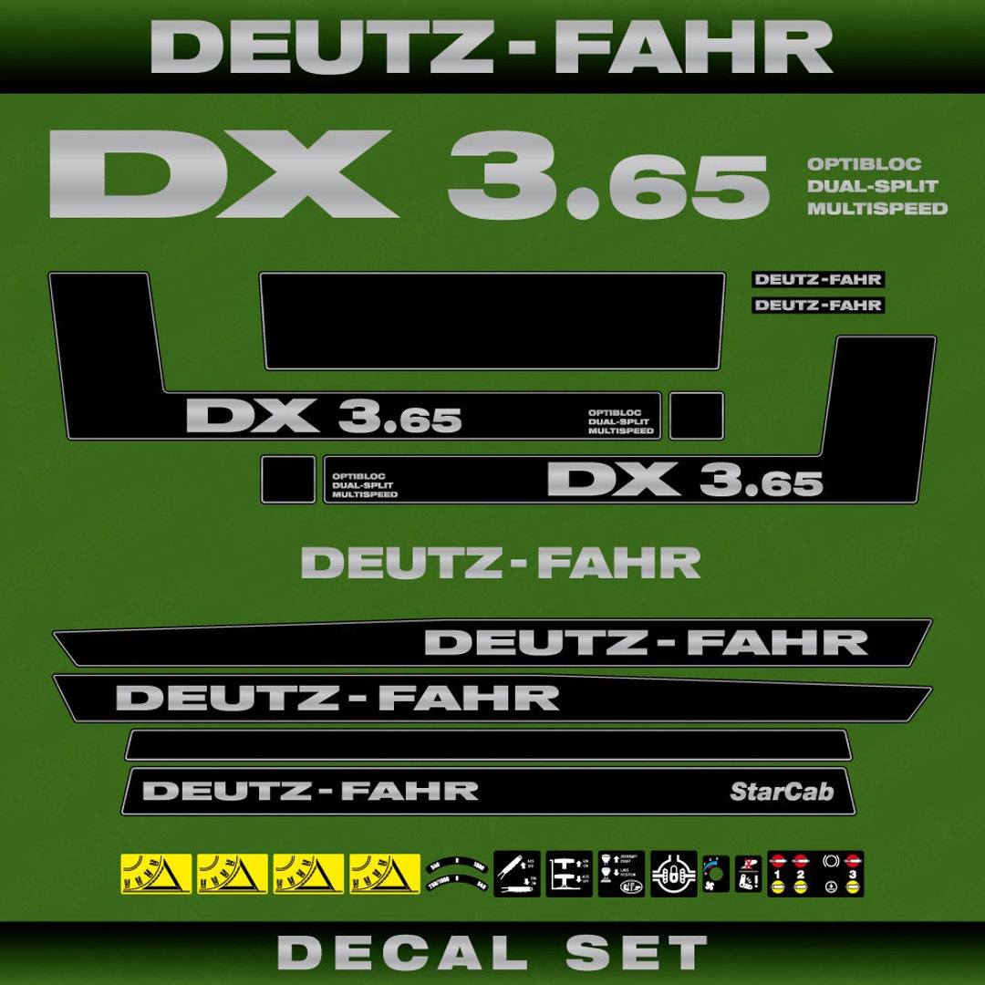 Deutz DX 3.65 ODM Aftermarket Replacement Tractor Decal (sticker) Set ...