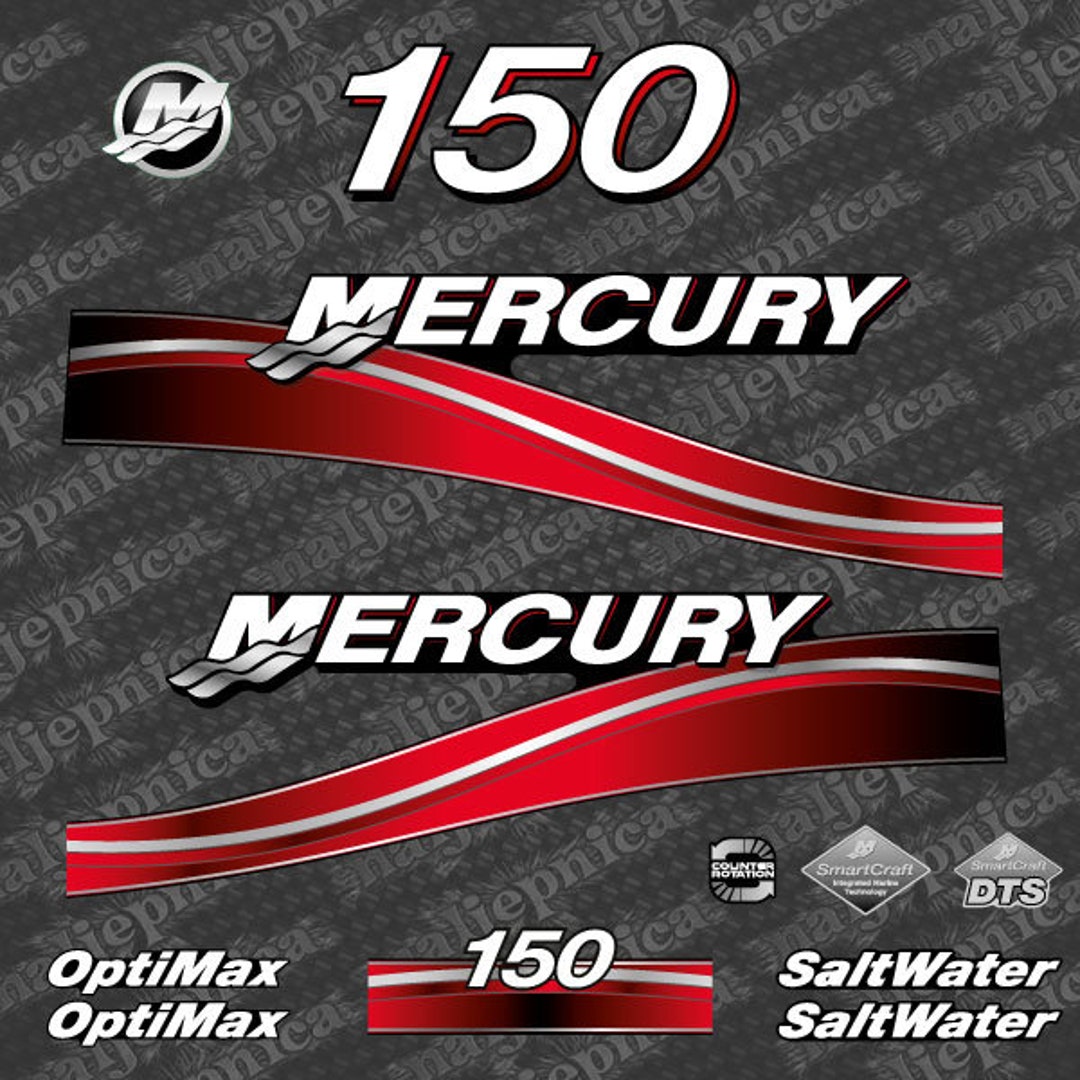 Mercury 150 Saltwater Optimax 2005-2007 Outboard Decal Sticker Set - Etsy