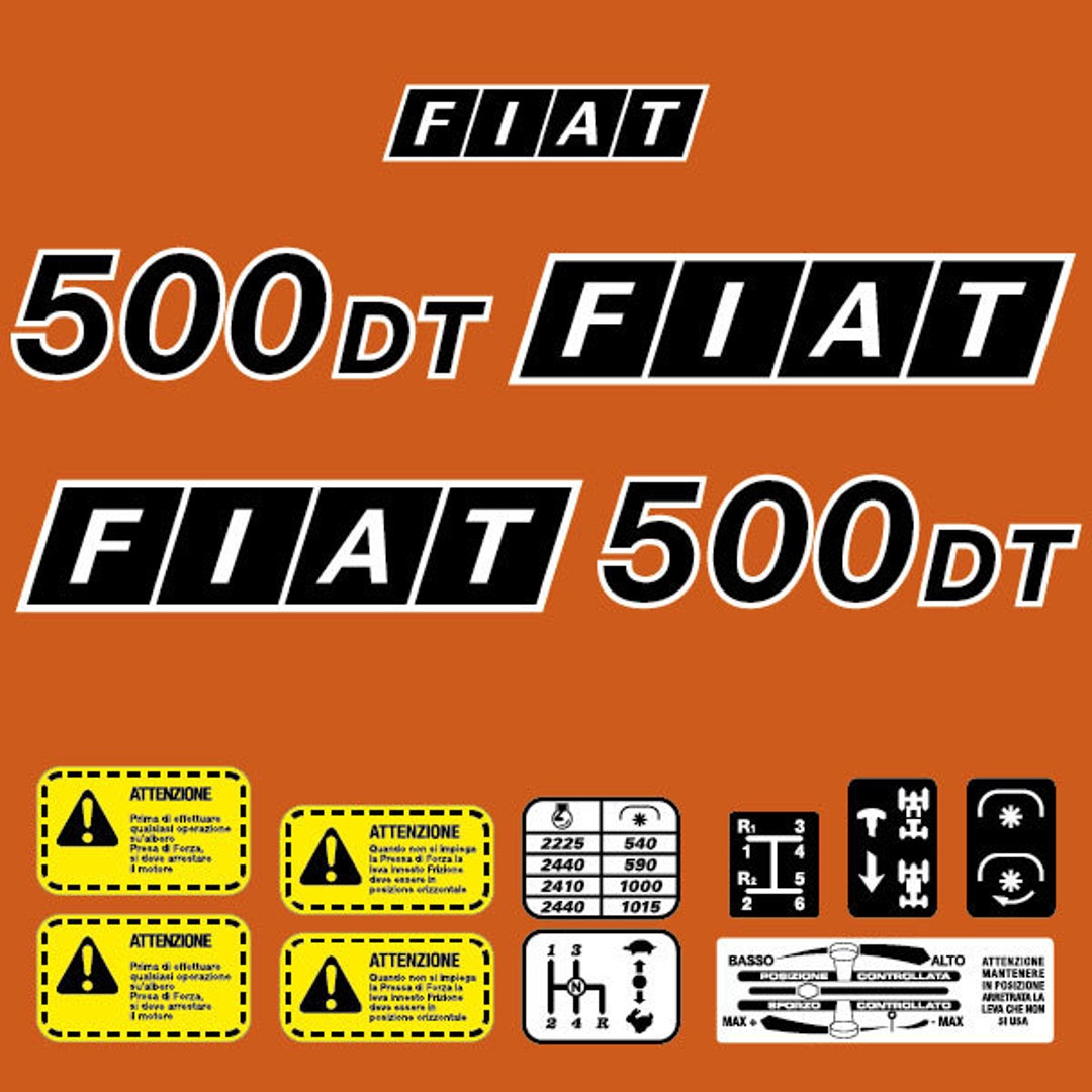 Fiat 500DT Aftermarket Replacement Tractor Decal Sticker Set - Etsy