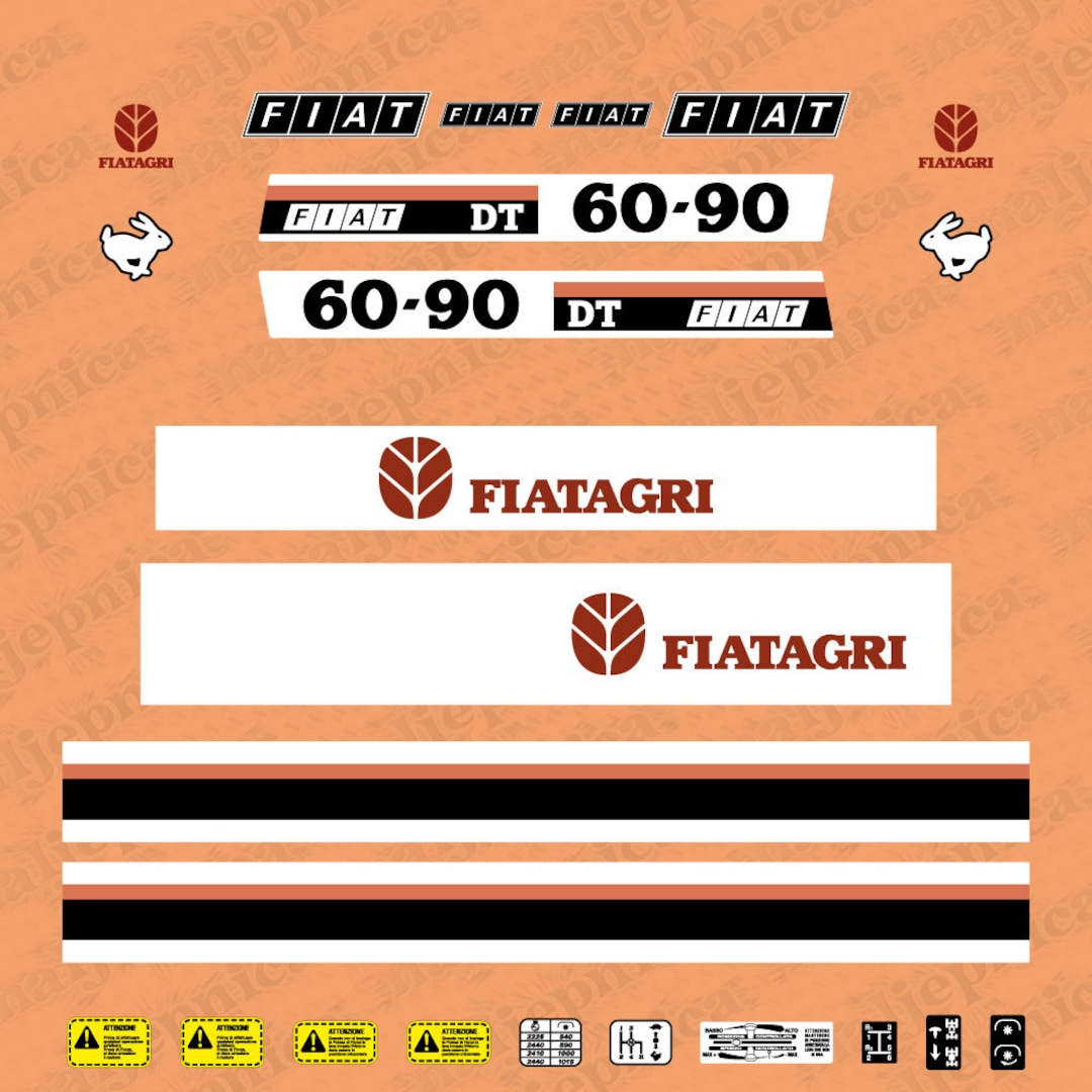 Fiat Fiatagri 60-90DT Aftermarket Replacement Tractor Decal Sticker Set ...