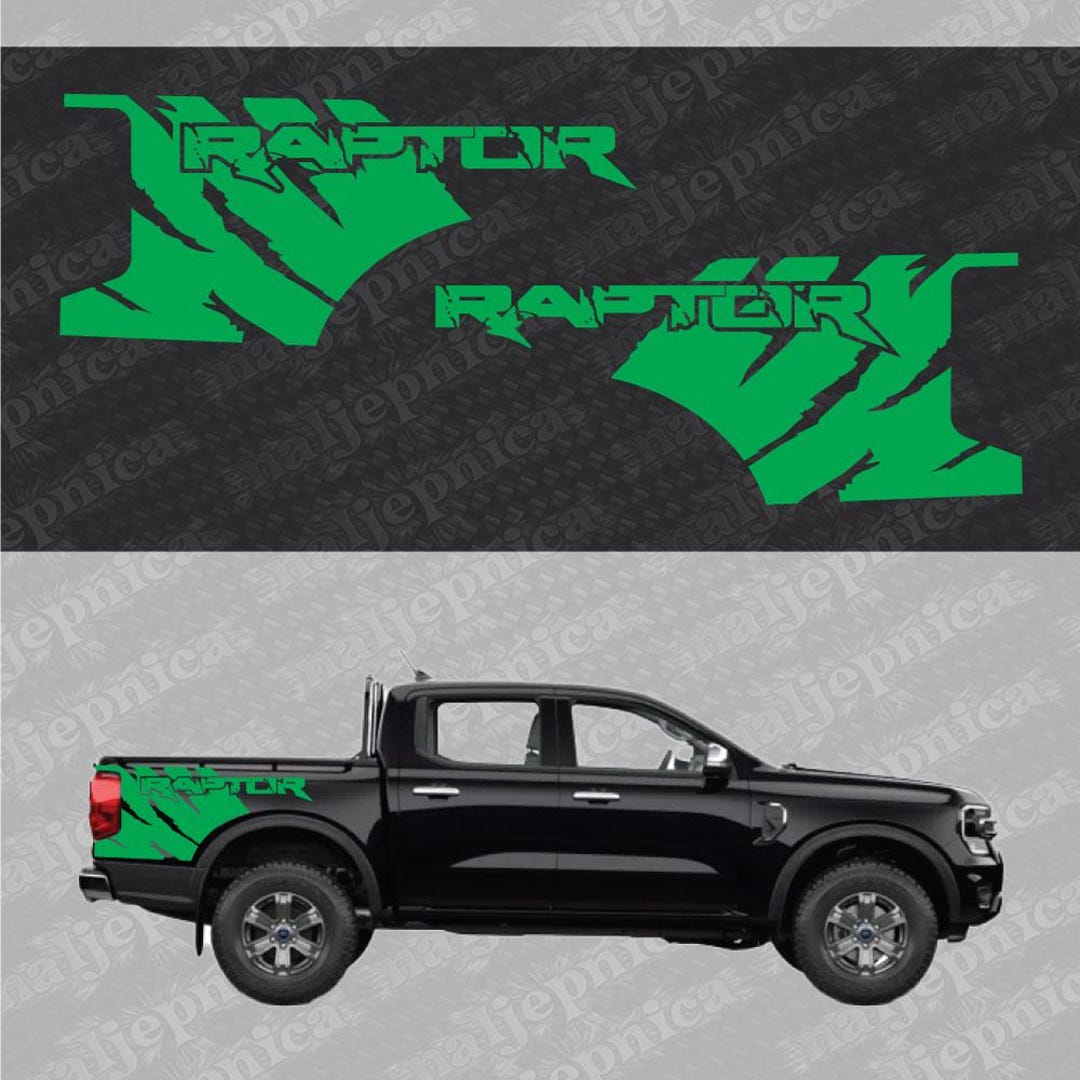 Aftermarket Replacement Decals to Fit Ford Raptor FANG Green for Truck ...