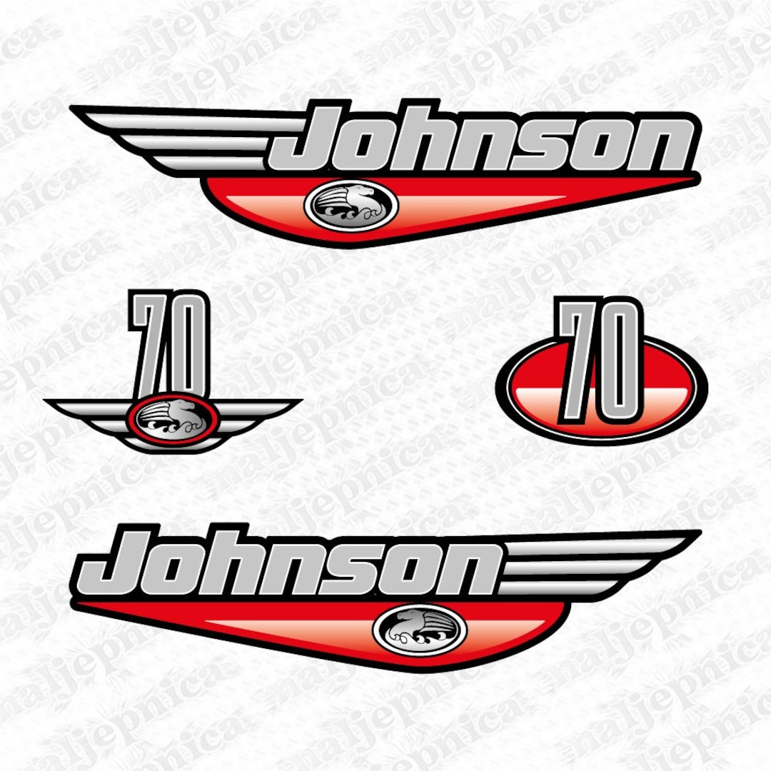 Johnson 70 Outboard (1992 - 2000) Red Aftermarket Replacement Decal ...