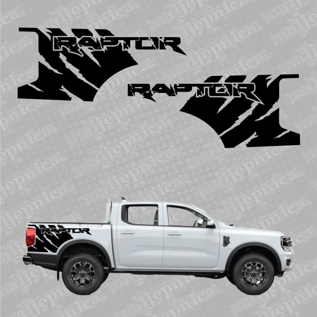 Aftermarket Replacement Decals to Fit Ford Raptor FANG Black for Truck ...