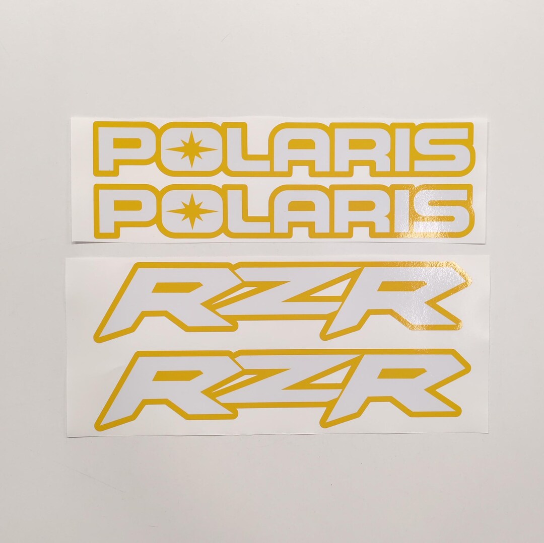 Polaris RZR Yellow Aftermarket Replacement Decals / 4pcs / Sticker Set ...