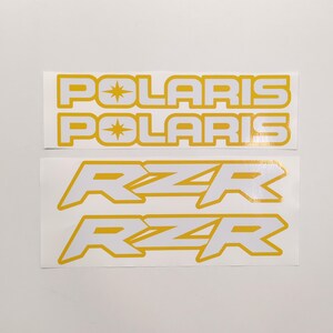 Polaris RZR Yellow Aftermarket Replacement Decals / 4pcs / Sticker Set ...