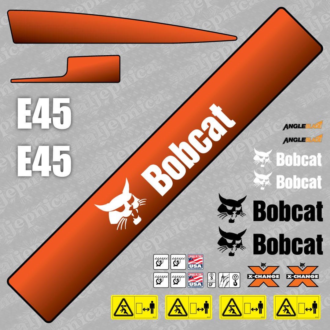 Aftermarket E45 Bobcat Mini Excavator Compact Decals / Aufkleber ...