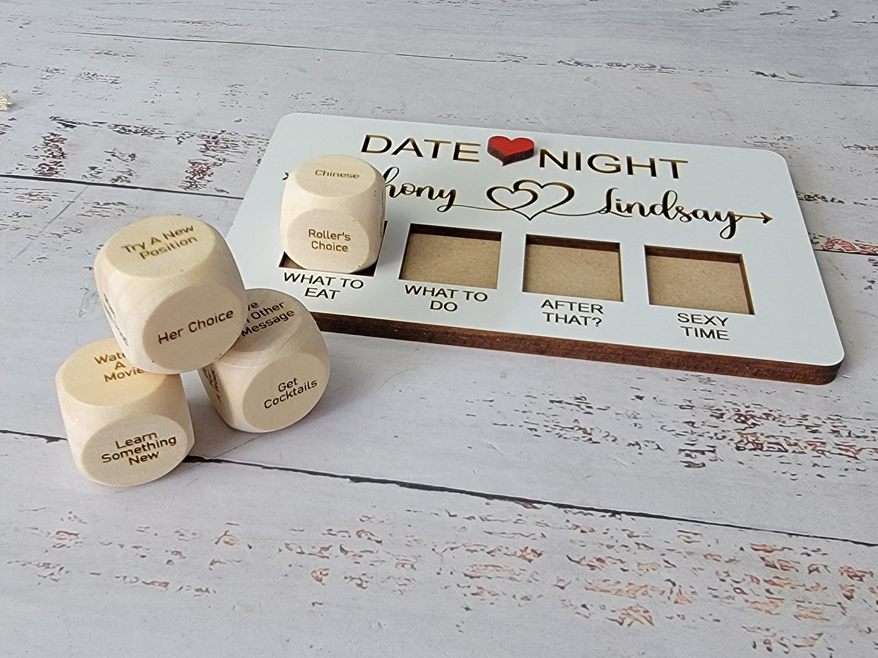Personalized Date Night Dice Set: Valentine's Gift for Couples - Etsy