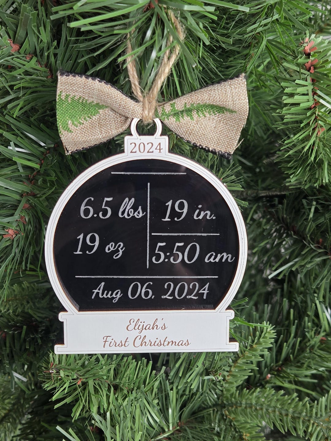 Personalized Baby's First Christmas Ornament: Custom Name & Birth Stats ...