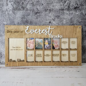 Baby's First Year Personalized Picture Frame. 2" X 3" Pictures and One ...