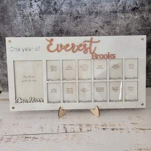 Baby's First Year Personalized Picture Frame. 2" X 3" Pictures and One ...