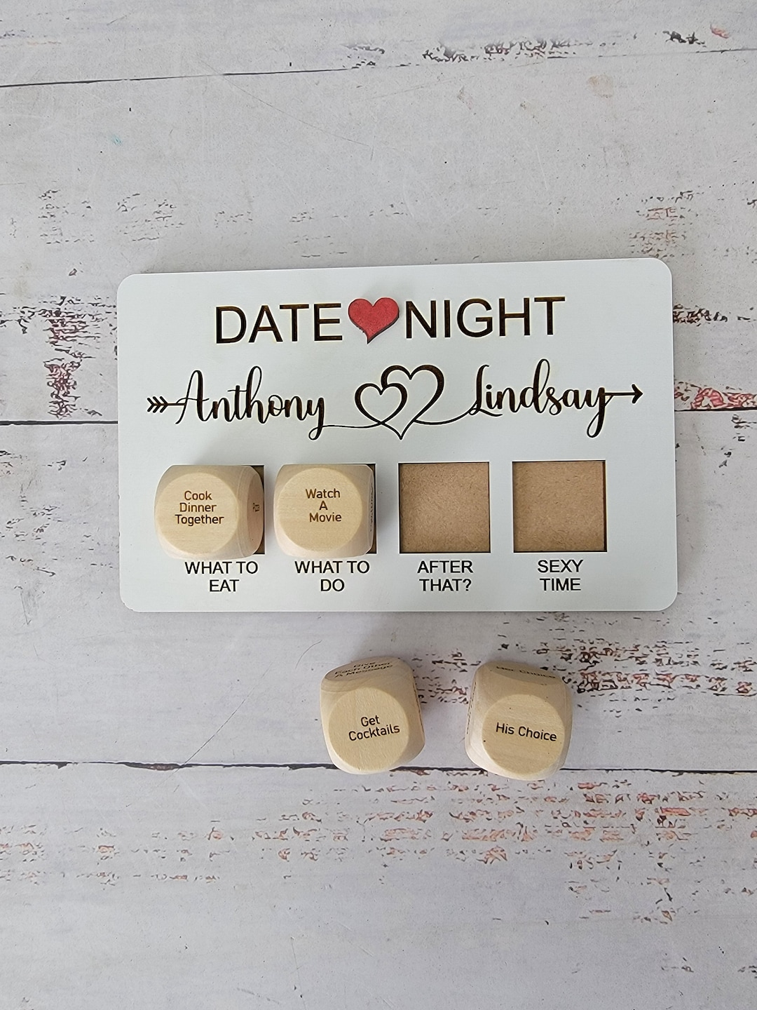 Personalized Date Night Dice Set: Valentine's Gift for Couples - Etsy