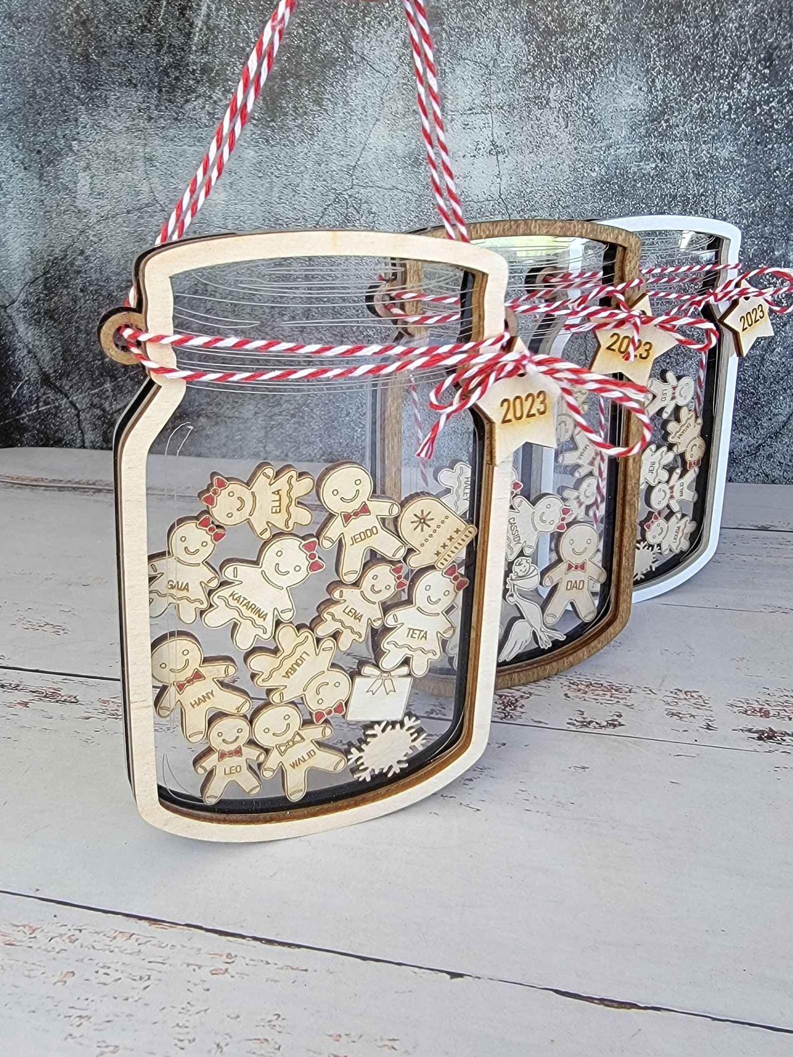 Personalized Gingerbread Family Ornament: Shaker Mason Jar, Custom ...