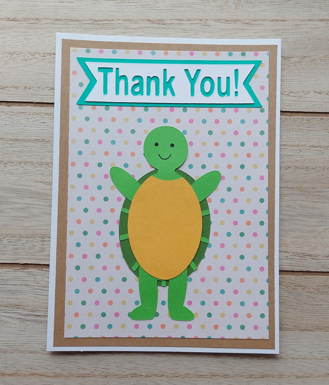 Turtle Thank You Card - Etsy
