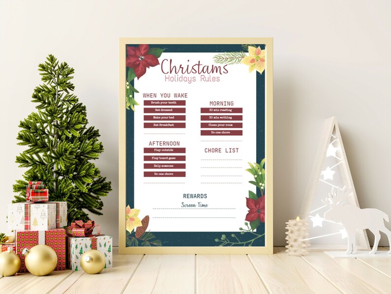 Christmas Rules Editable Template Screen Time Rules - Etsy