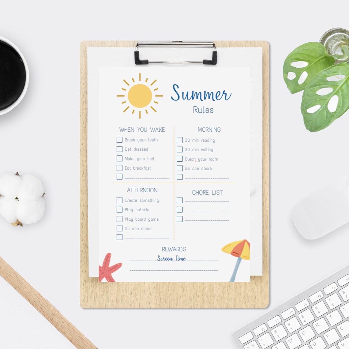 Summer Rules Editable Template - Etsy