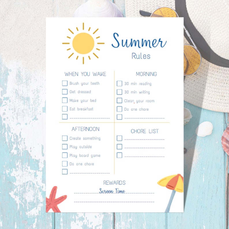 Summer Rules Editable Template - Etsy