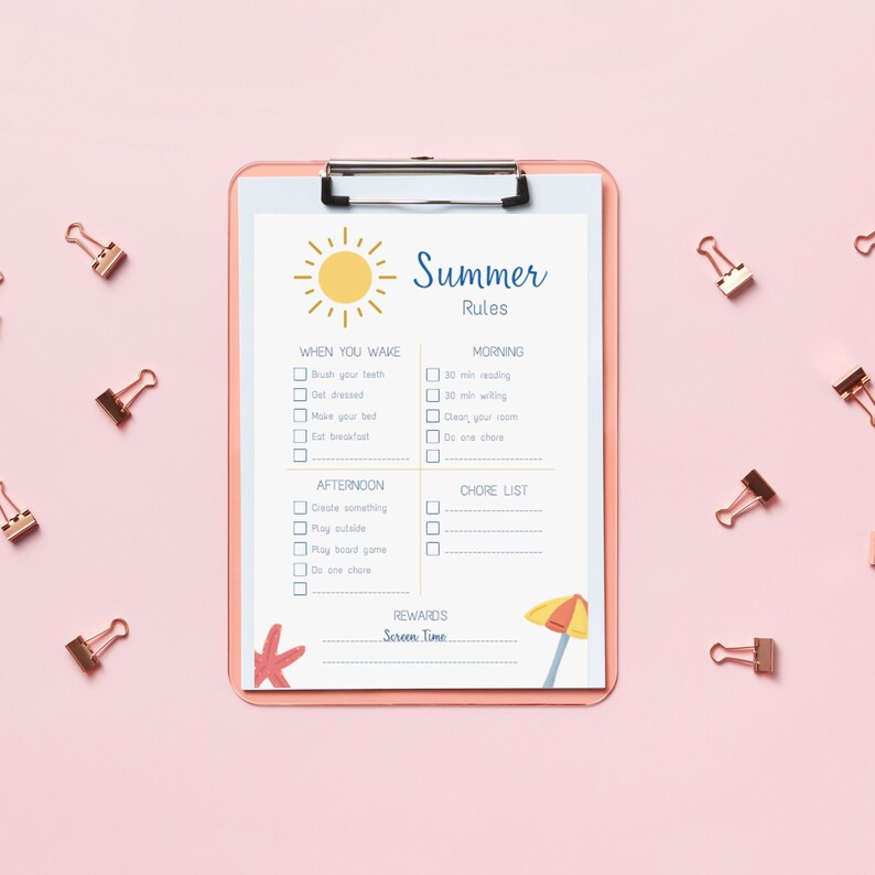 Summer Rules Editable Template - Etsy