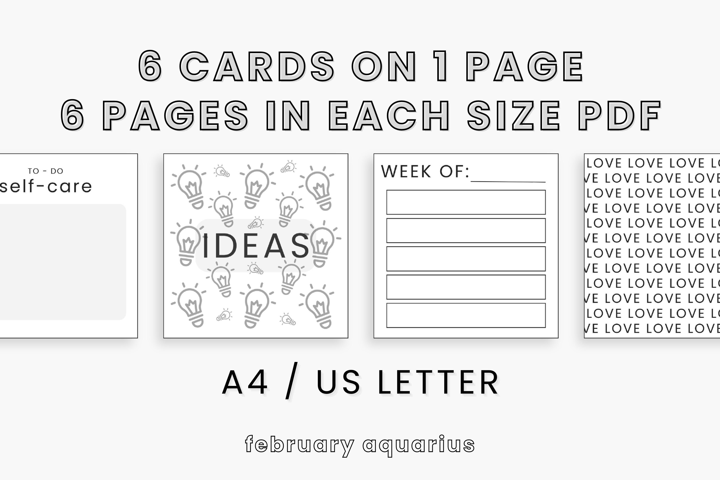 Black and White Planner Cards, Post It Note, Task Card Planner ...