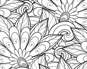 Adult Coloring Pages - Printable Digital Mandala, Floral, and Pattern ...
