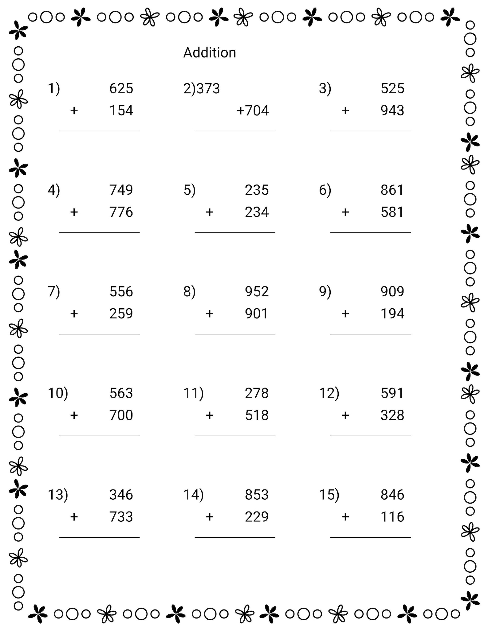 Addition Worksheet, 150 Practice Sheets With Answers, Single, Double ...