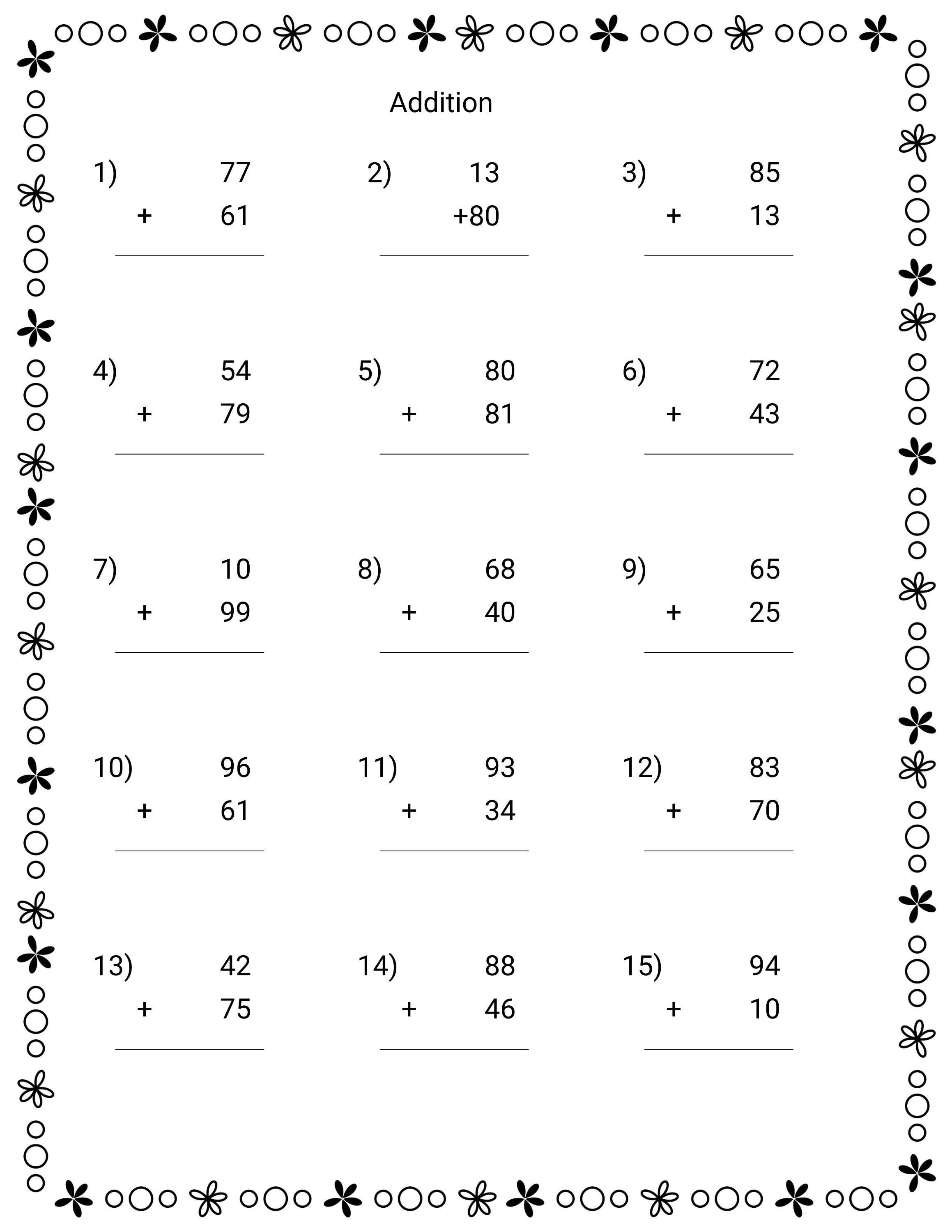 Addition Worksheet, 150 Practice Sheets With Answers, Single, Double ...