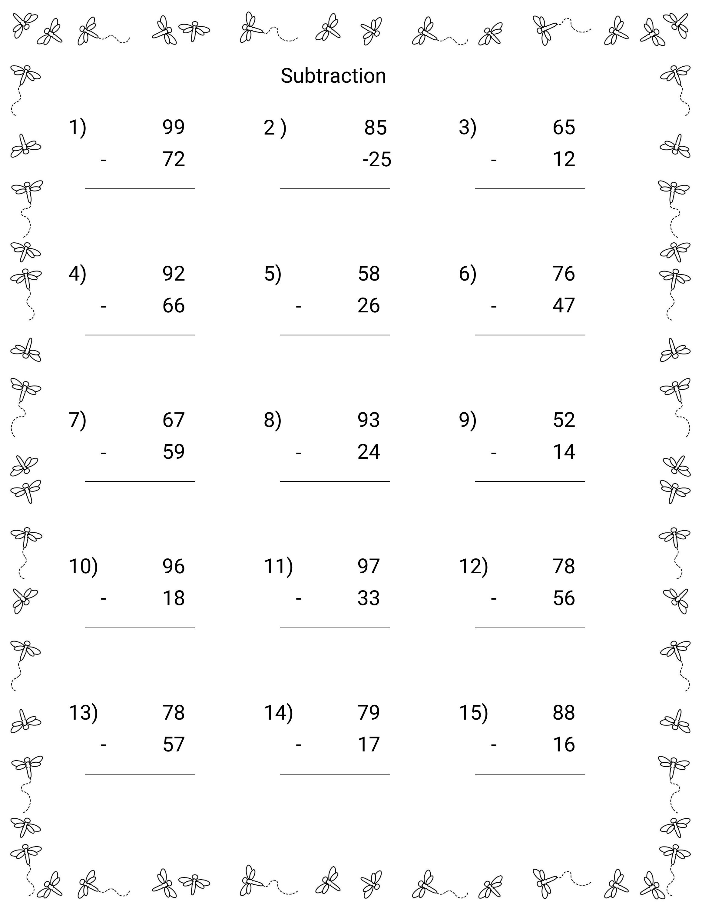 Double Digit Addition and Subtraction Worksheet, 60 Practice Sheets ...