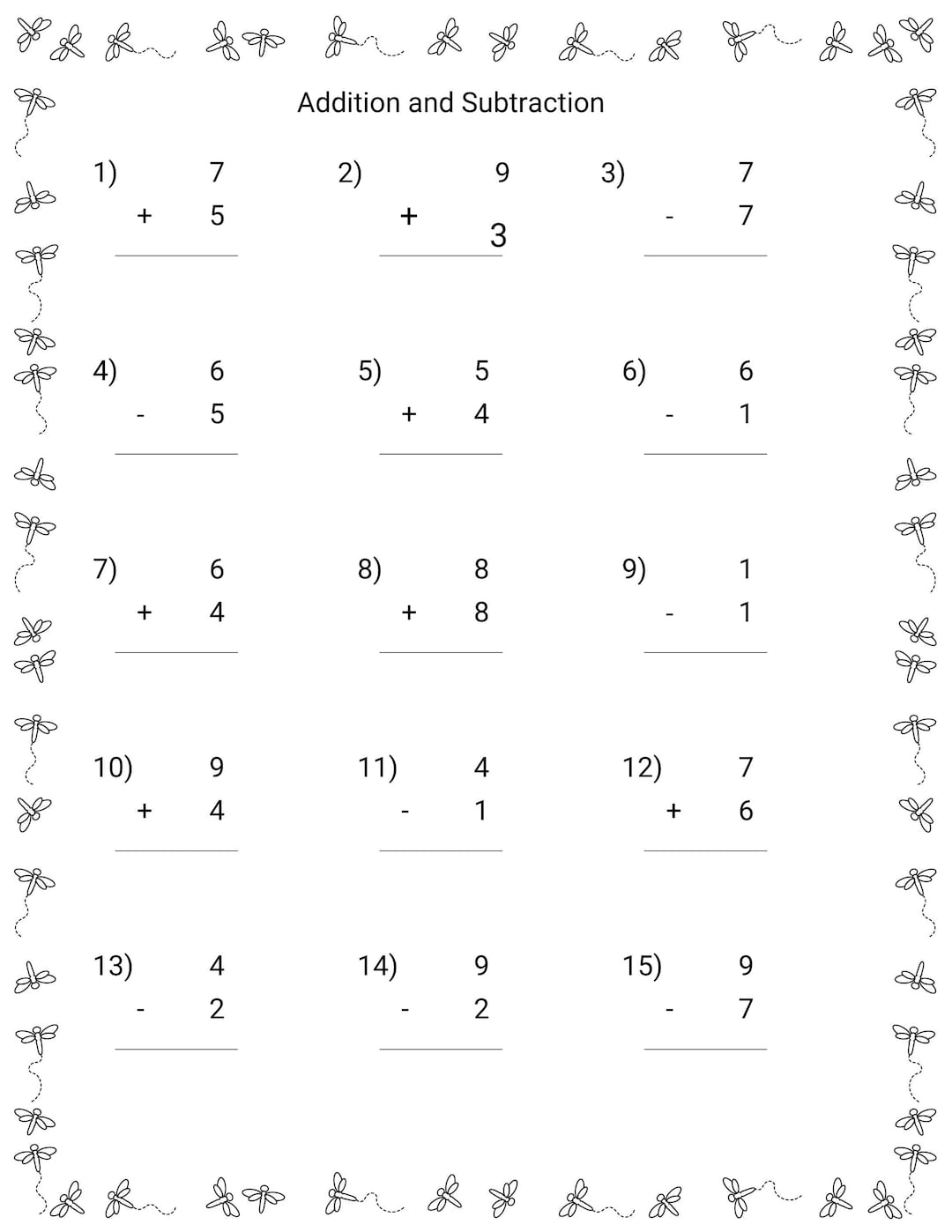 Addition and Subtraction Worksheet, Practice Sheets With Answers ...