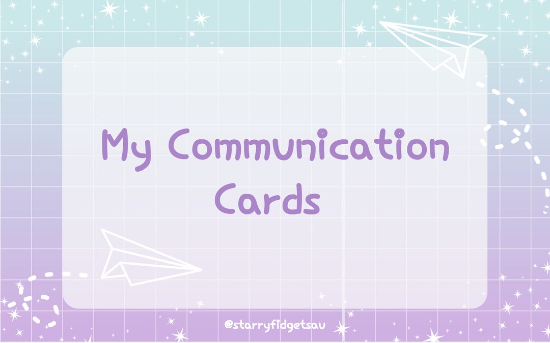 Starry Gradient Communication Cards Non Speaking Non Verbal Semi Verbal ...