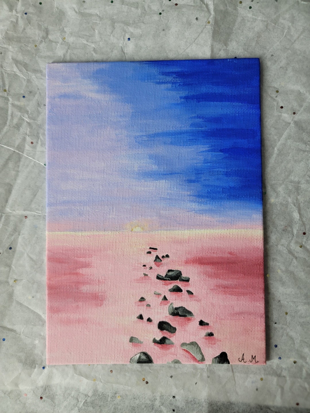 Sunrise Aurora Painting - Etsy