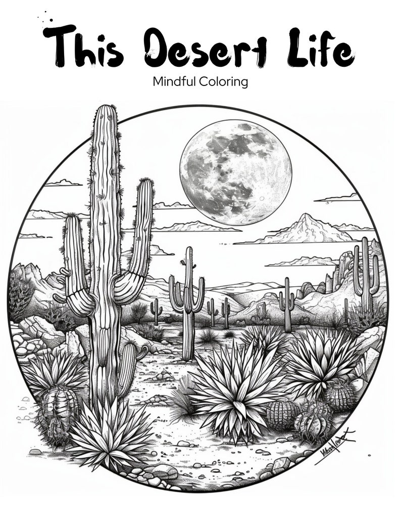 Mindful Coloring- Desert Life - Etsy