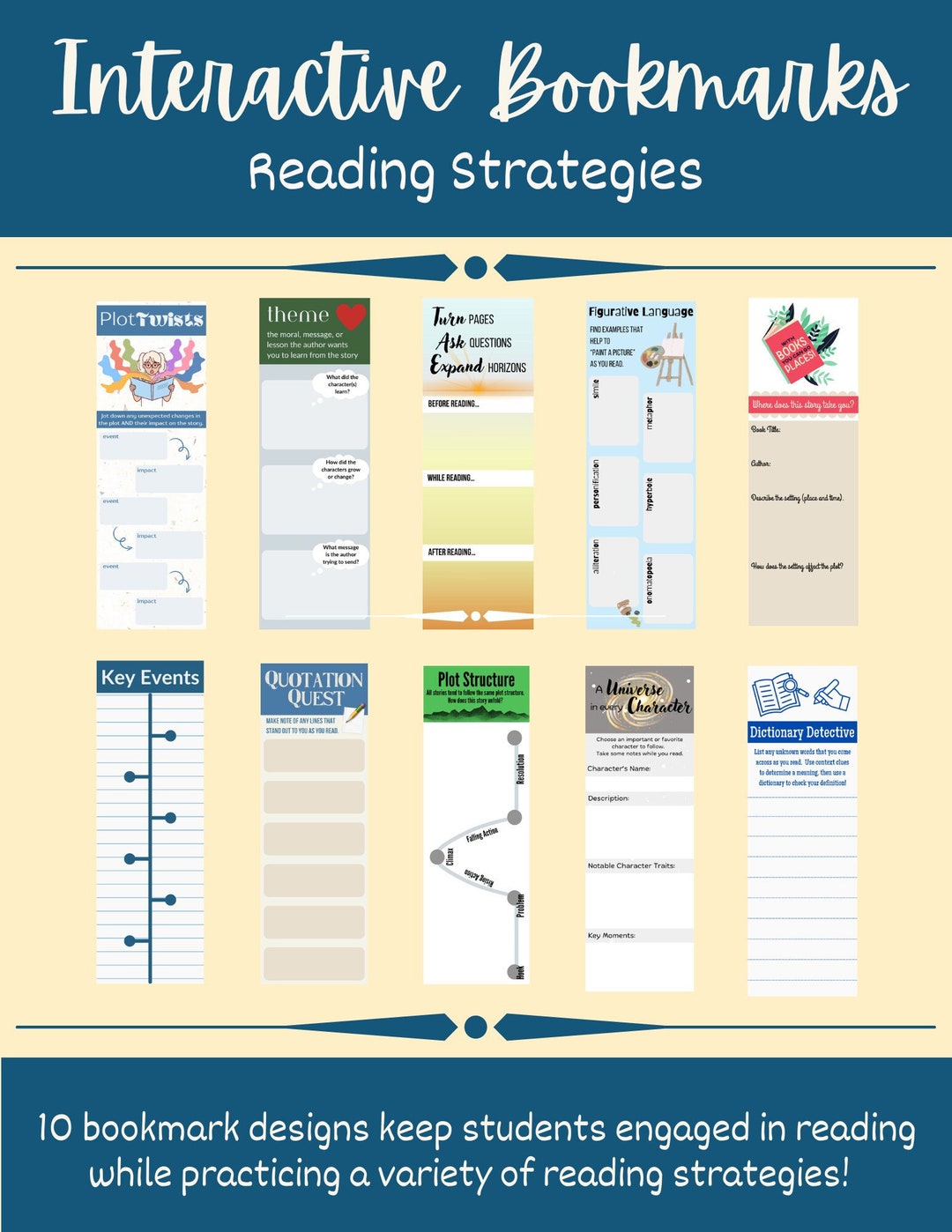 Reading Strategies Interactive Bookmarks - Etsy
