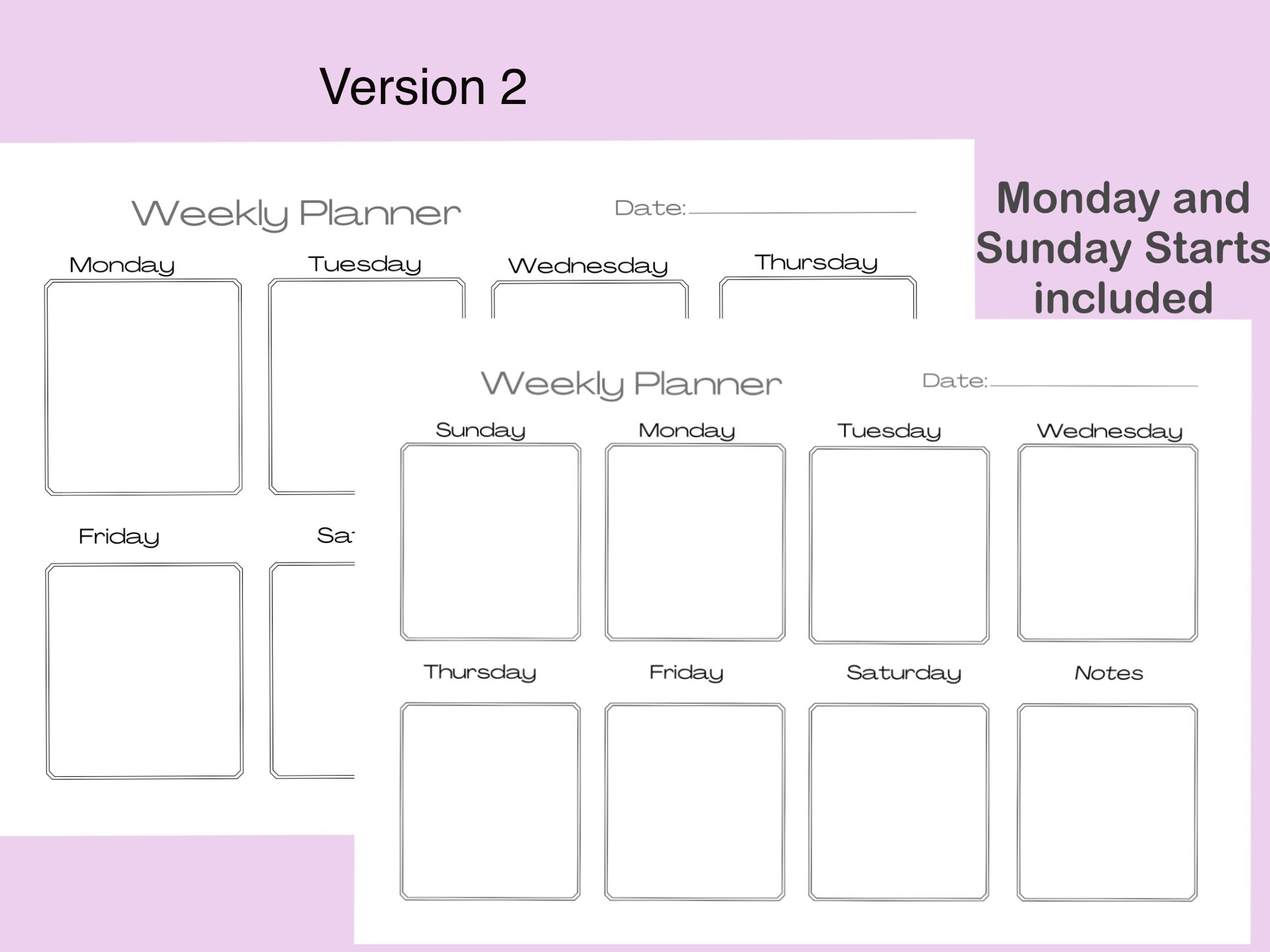 Weekly Planner Landscape Printable A4/letter Size - Etsy