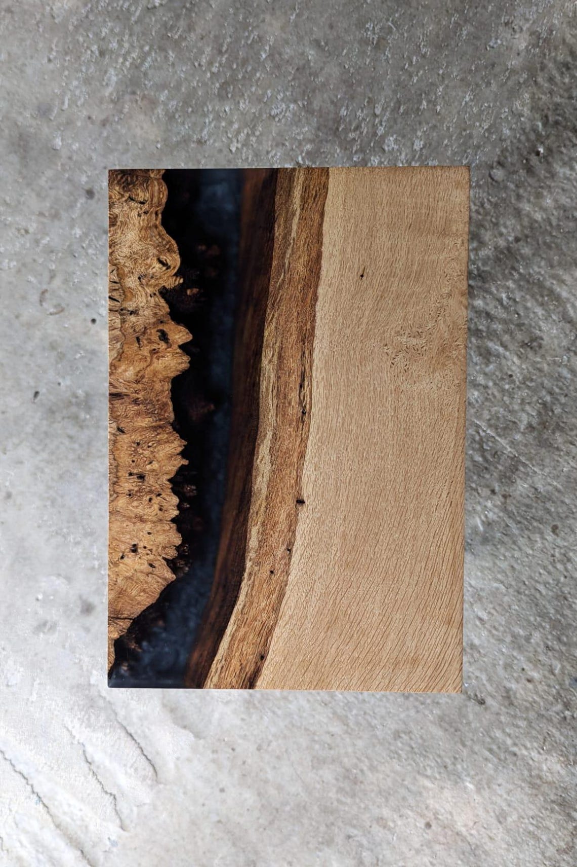 Oak & Resin Sides Table in Anthracite Grey - Etsy