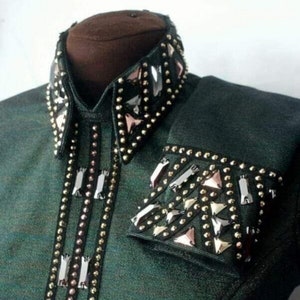 Western Dark Green Show Shirt for Rodeo Queen Dress Horse Riding ...